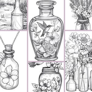 Flower Coloring Pages, Jar Coloring Printable, Spring Coloring Sheets ...
