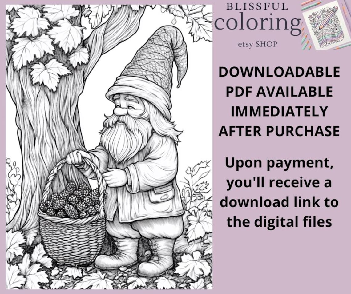 Fall Coloring, Gnome Coloring, Autumn Coloring, Autumn Leaf Coloring ...