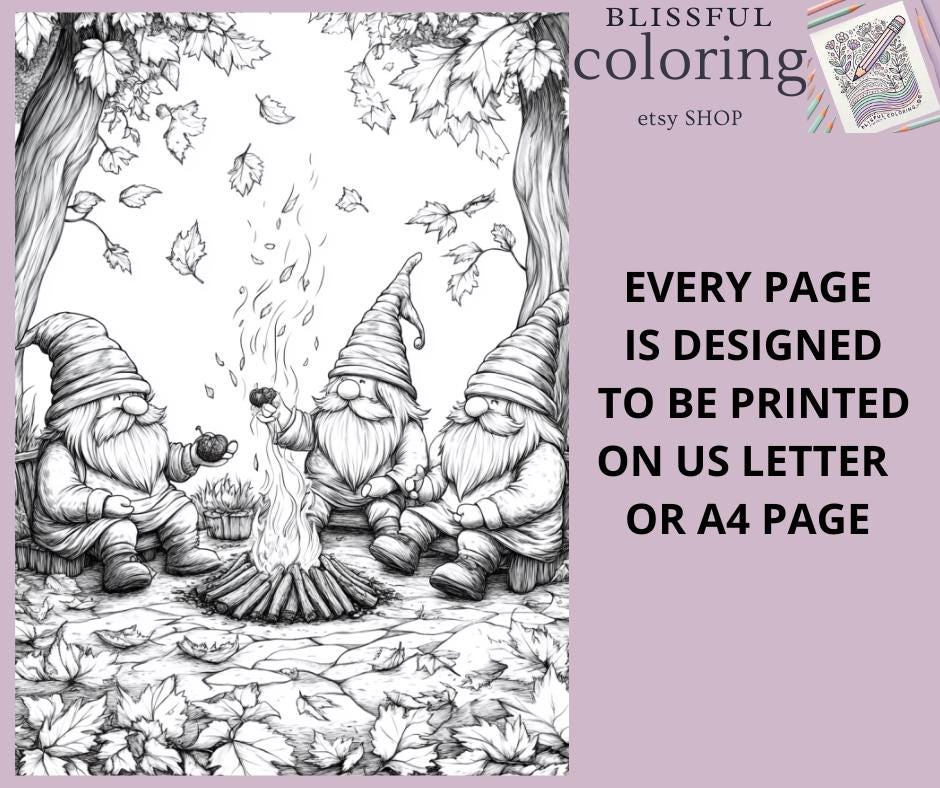 Fall Coloring, Gnome Coloring, Autumn Coloring, Autumn Leaf Coloring ...