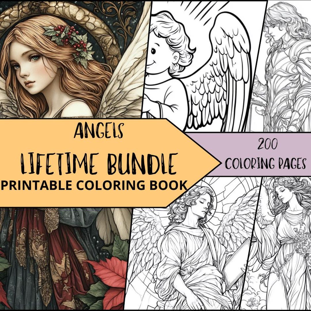 Angel Coloring Pages, Printable Coloring Book, Christian Coloring Book ...