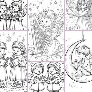 Angel Coloring Page, Printable Christmas Coloring Book, Religious ...