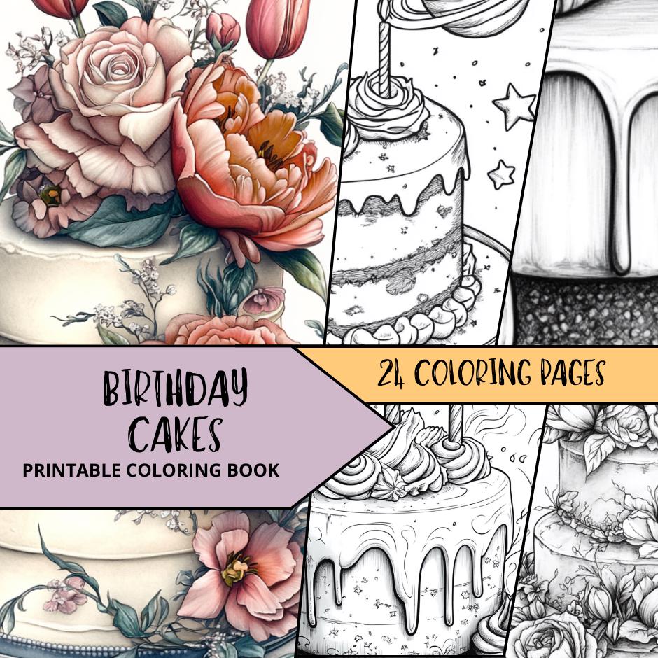 Bakery Coloring, Cake Decorating Coloring Food Coloring Pages Printable ...