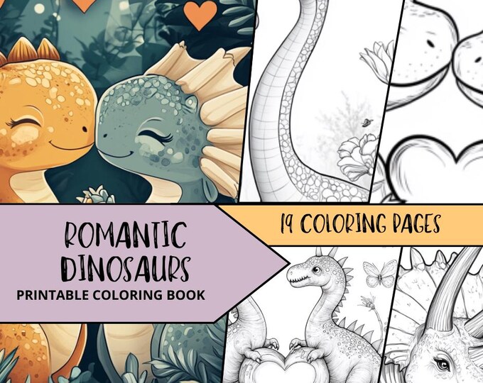Valentine Dinosaur Coloring Image, Valentine Animal Coloring Image ...