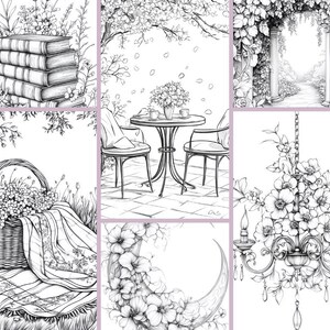 Flower Coloring Pages, Printable Instant Download, Spring Coloring ...