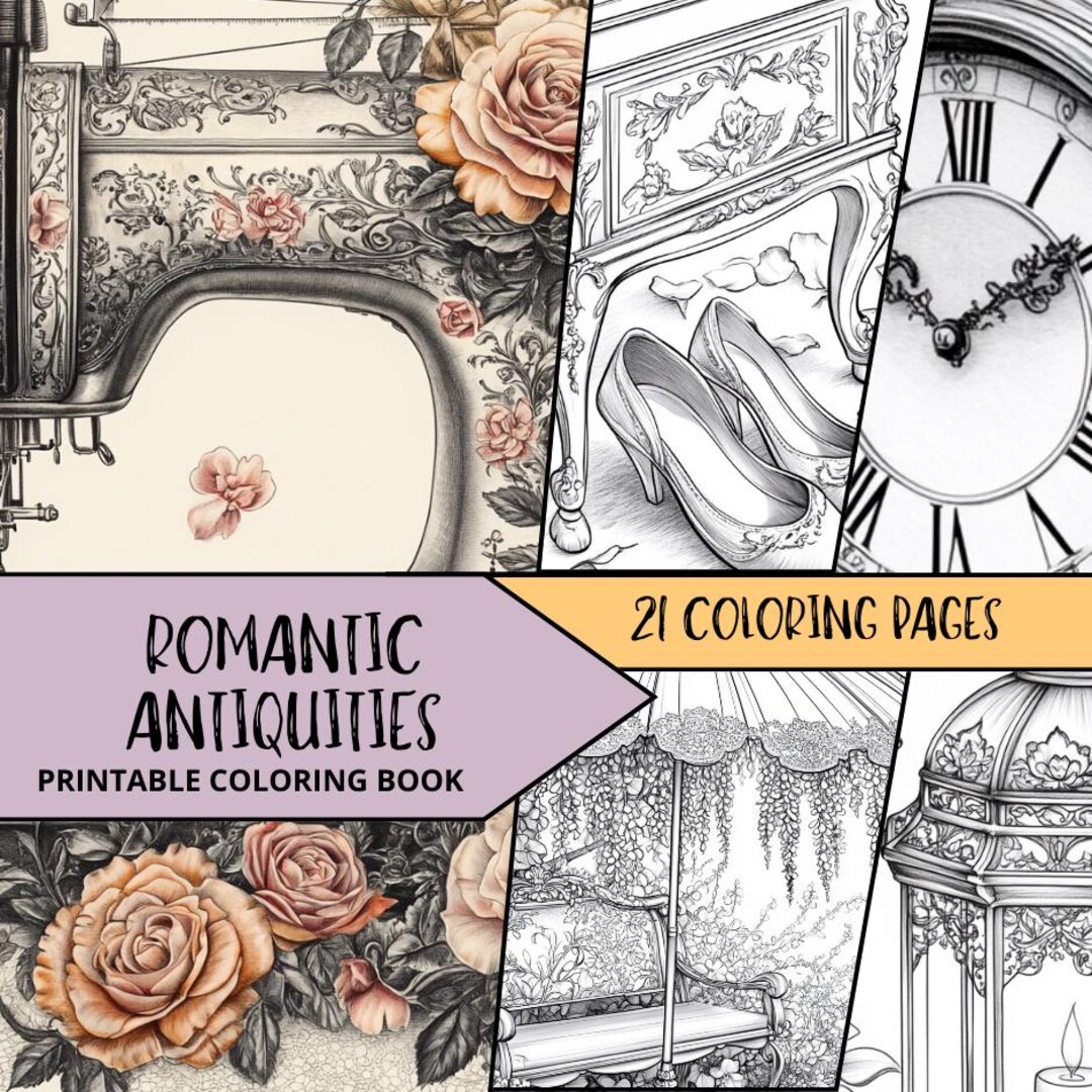 Vintage Coloring Pages, Antiquities Coloring, Floral Coloring Page ...