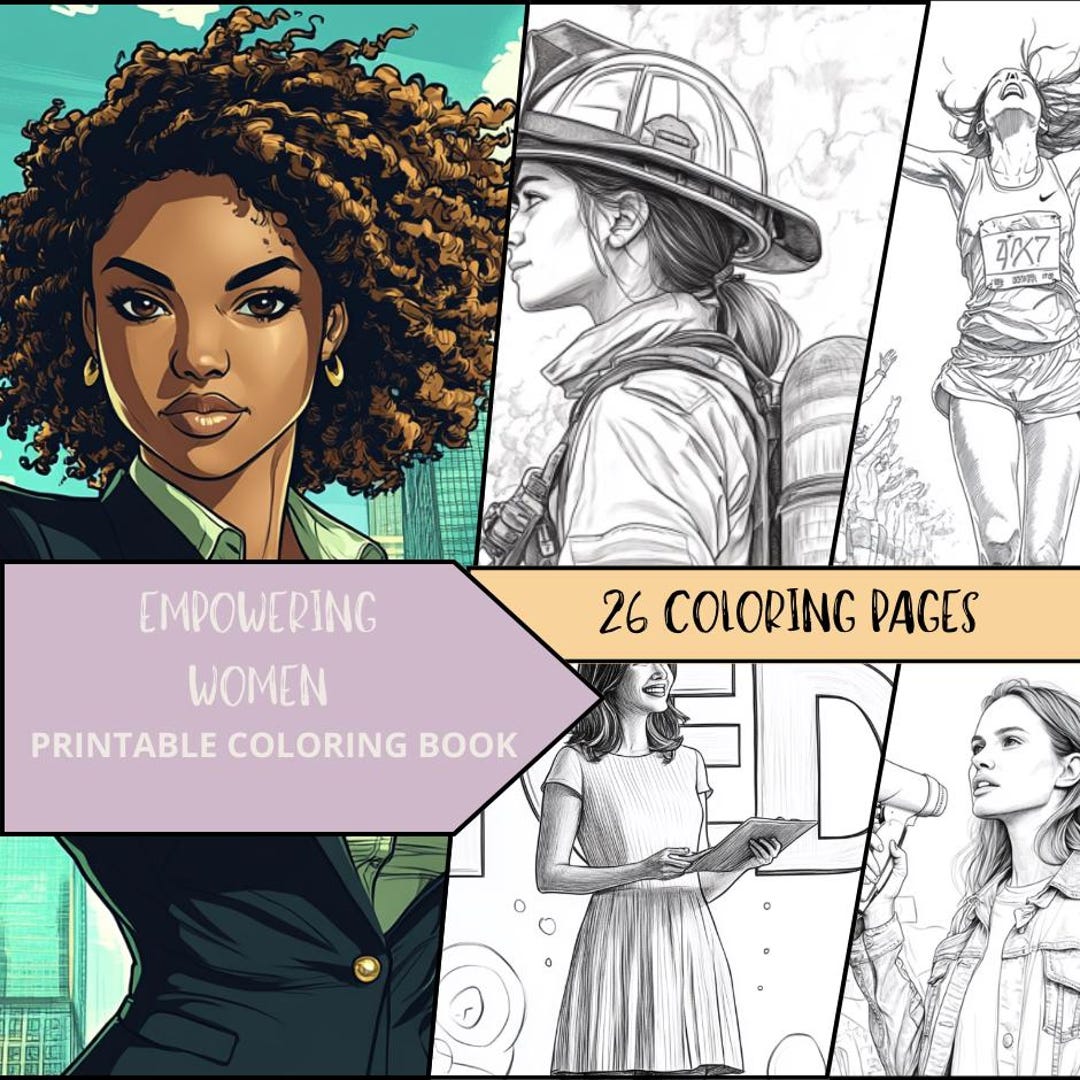 Woman Coloring Pages, Printable Coloring Pages for Adult, Empowering ...