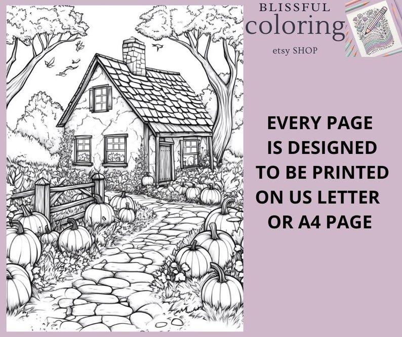 Fall Coloring, Cabin in the Woods, Cabins Coloring, Autumn Coloring ...