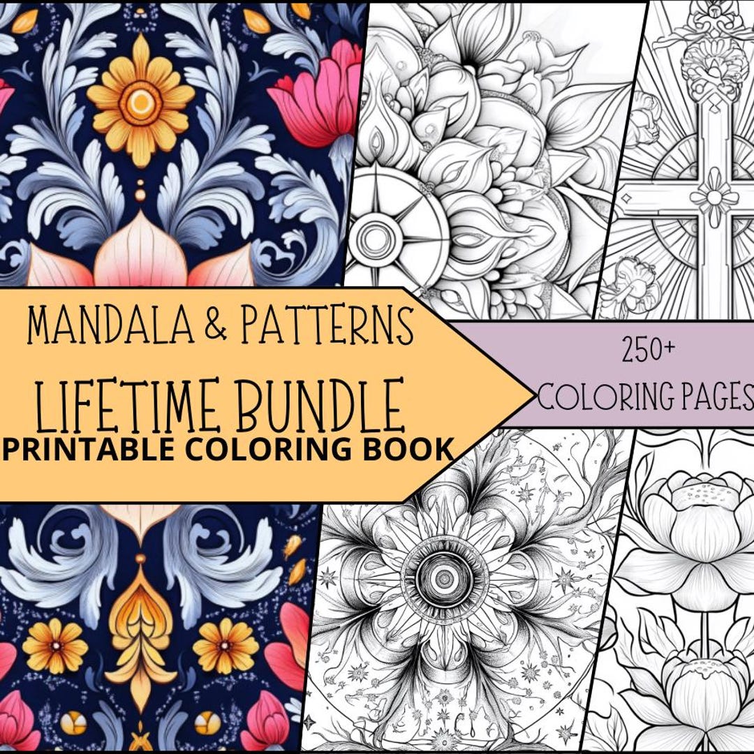 Mandala Coloring Bundle, Design Pattern Coloring Pages, Coloring ...