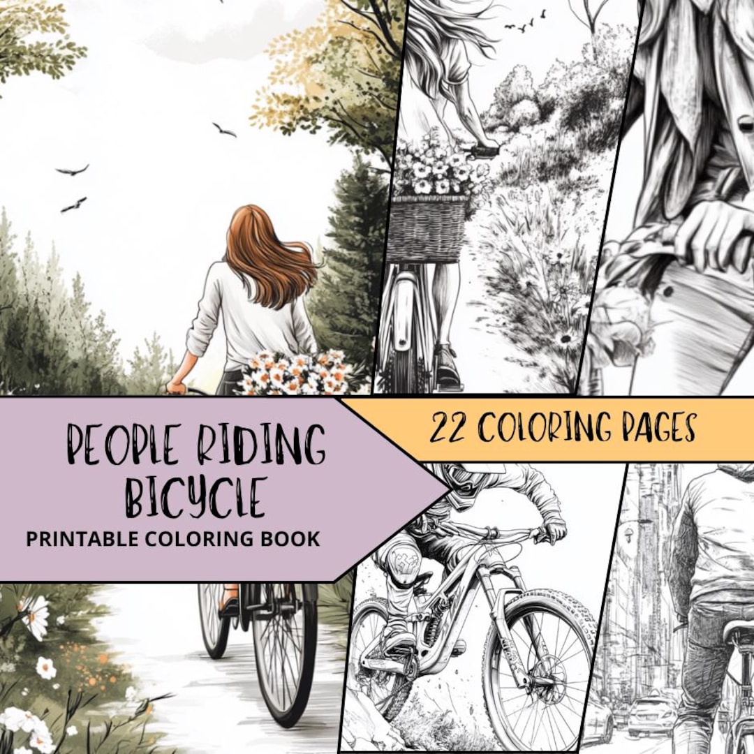 Bicyclecoloring Pages, Printable Coloring Pages for Adult, Relaxing ...