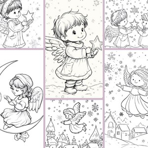 Angel Coloring Page, Printable Christmas Coloring Book, Religious ...