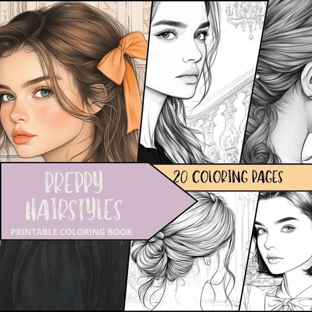 Woman Hairstyles Coloring Pages, Printable Coloring Pages for Adult ...