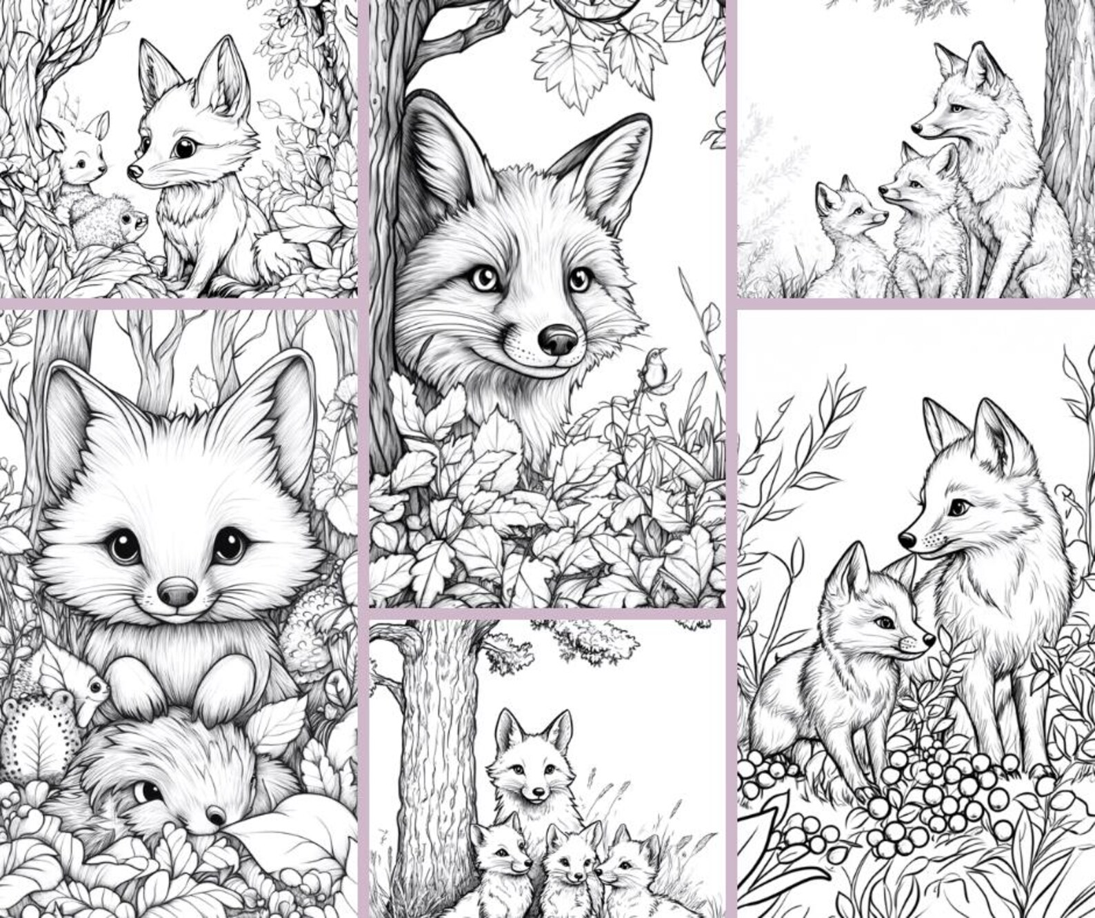 Fox Coloring Page, Animal Coloring Pages, Printable Digital Download ...