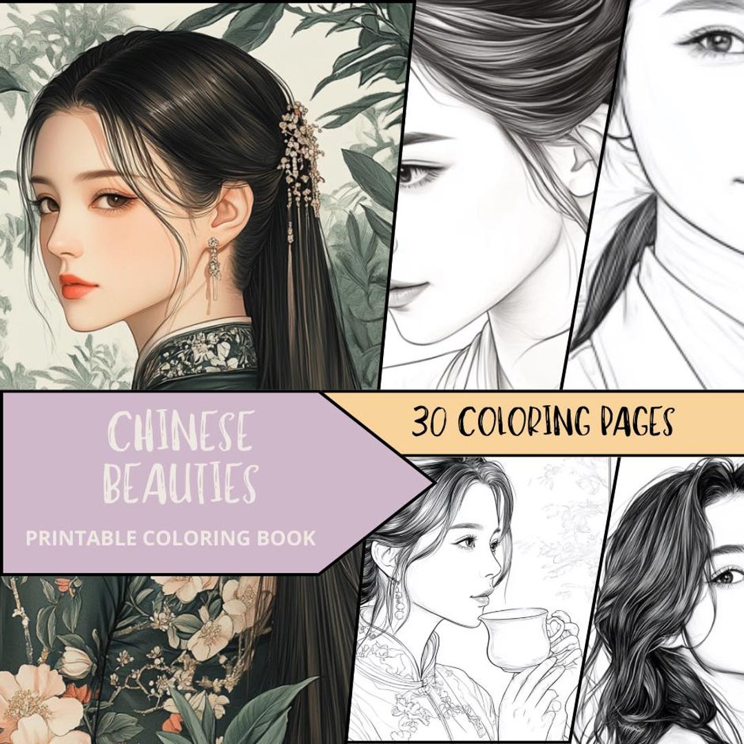 Chinese Girl Coloring Pages, Printable Coloring Pages for Adult ...