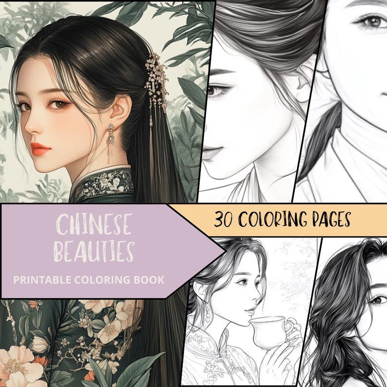 Chinese Girl Coloring Pages, Printable Coloring Pages for Adult ...