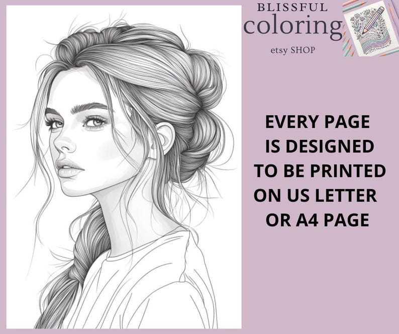 Hairstyle Coloring Pages, Printable Coloring Pages for Adult ...
