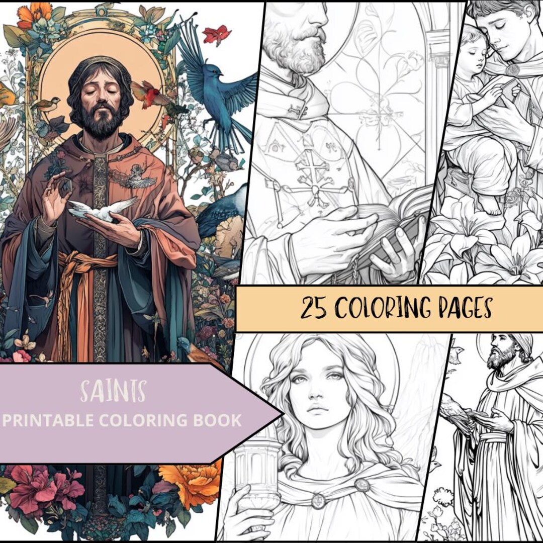 Christian Coloring Page, Printable Saints Coloring Book, Religious ...