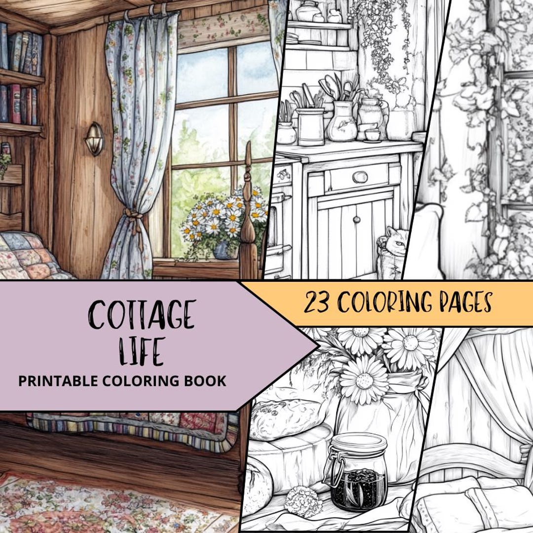 Rustic Coloring Pages, Printable Coloring Pages for Adult, Relaxing ...