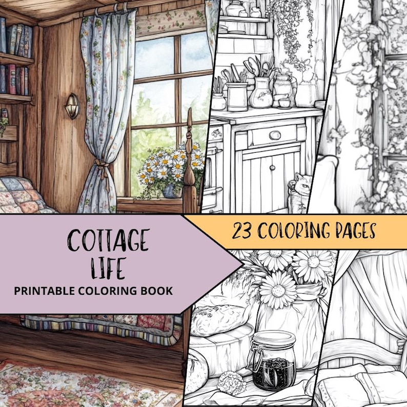 Rustic Coloring Pages, Printable Coloring Pages for Adult, Relaxing ...