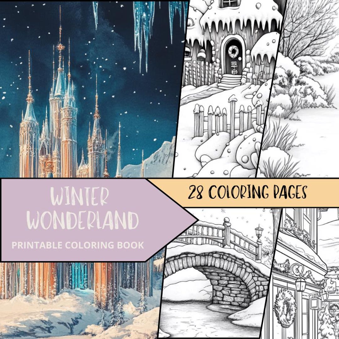 Christmas Coloring, Hygge Christmas Coloring Pages, Digital Download ...