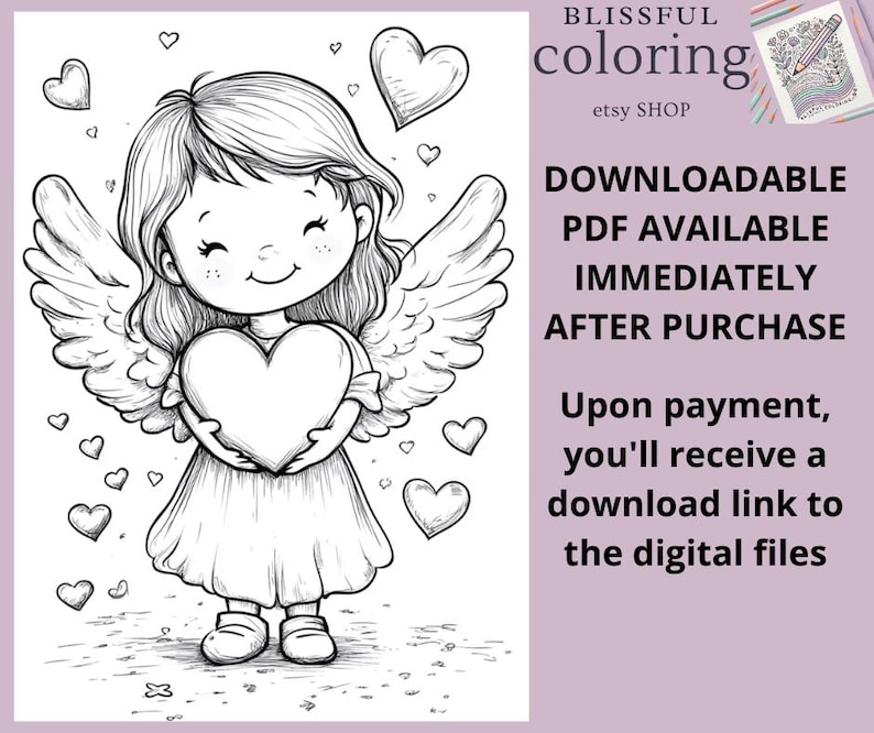 Angels Coloring Page, Cute Printable Coloring Sheets, Religious ...