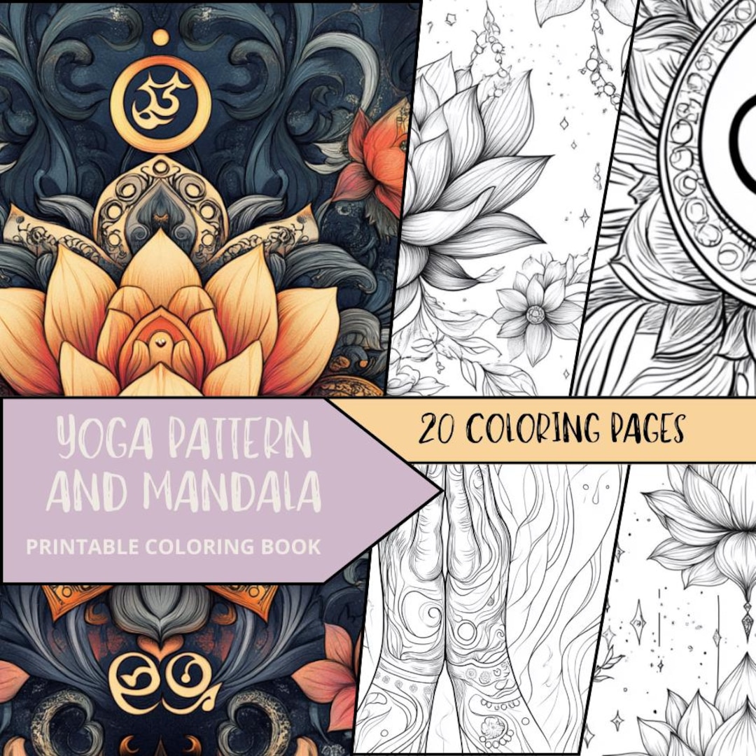 Meditative Coloring, Printable Coloring Pages for Adult, Yoga Coloring ...