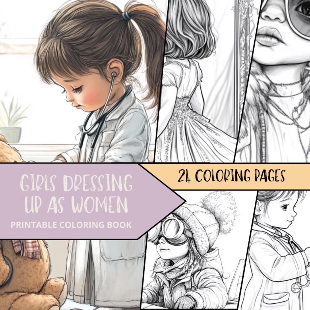 Woman Coloring Pages, Printable Coloring Pages for Adult, Grayscale ...