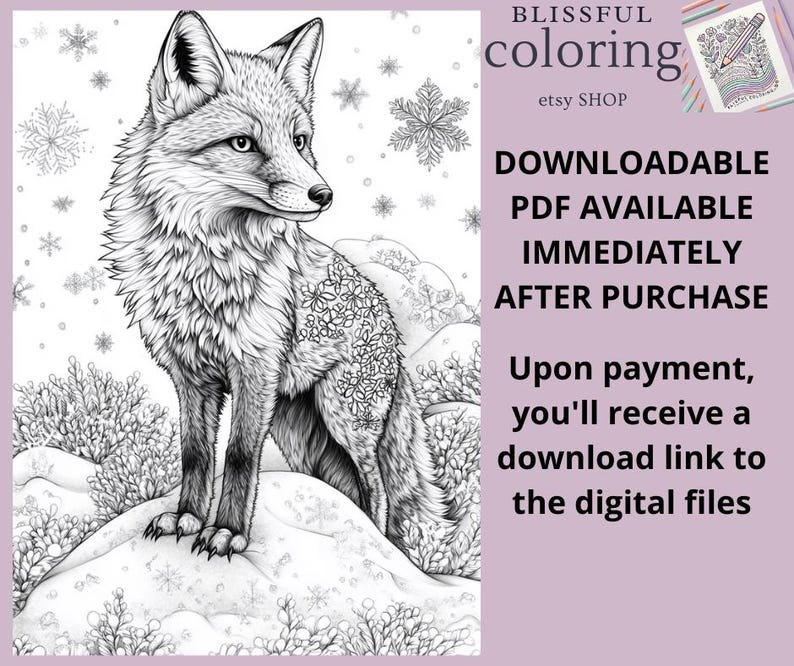 Fox Adult Coloring Pages, Fox Coloring, Woodland Coloring, Fox ...
