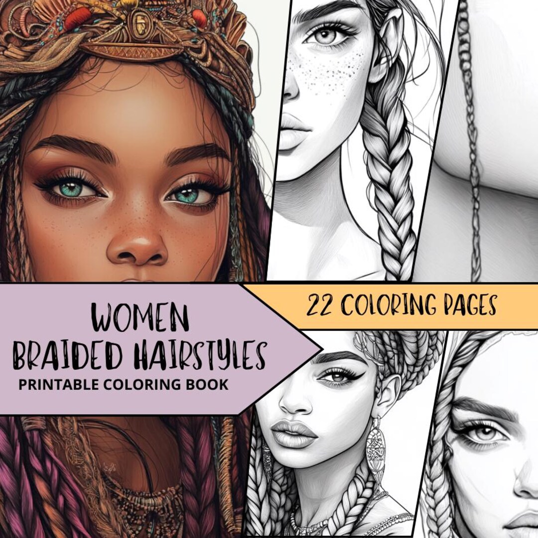 Woman Hairstyles Coloring Pages, Printable Coloring Pages for Adult ...