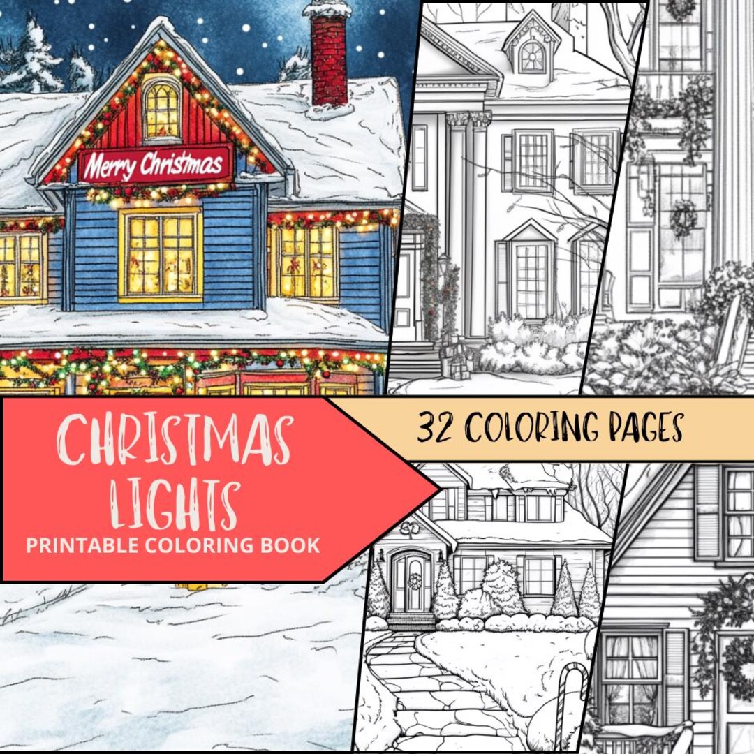 Christmas Coloring Pages, Christmas House Coloring, Holiday Coloring ...