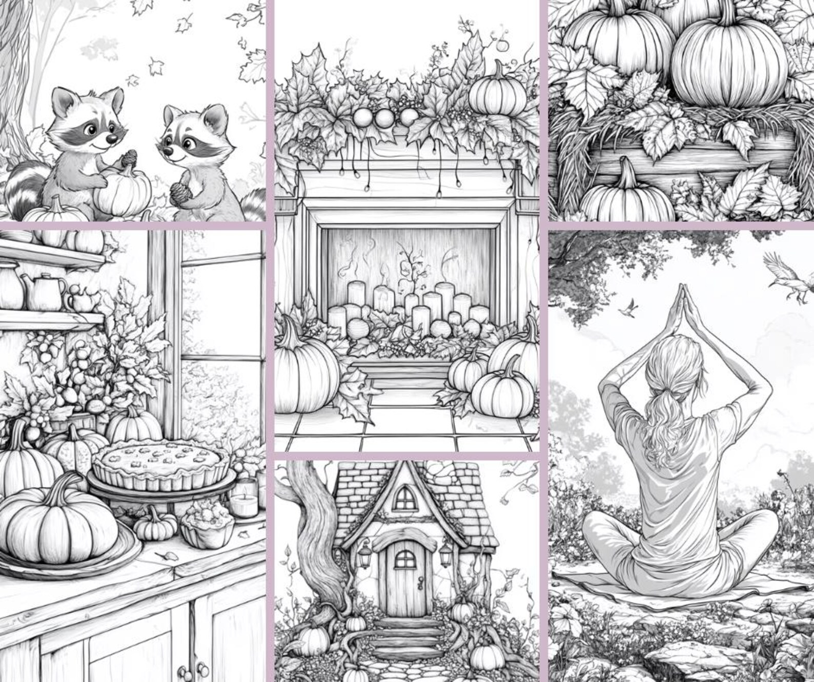 Autumn Coloring, Adult Coloring Stress Relief, Fall Coloring Pages ...