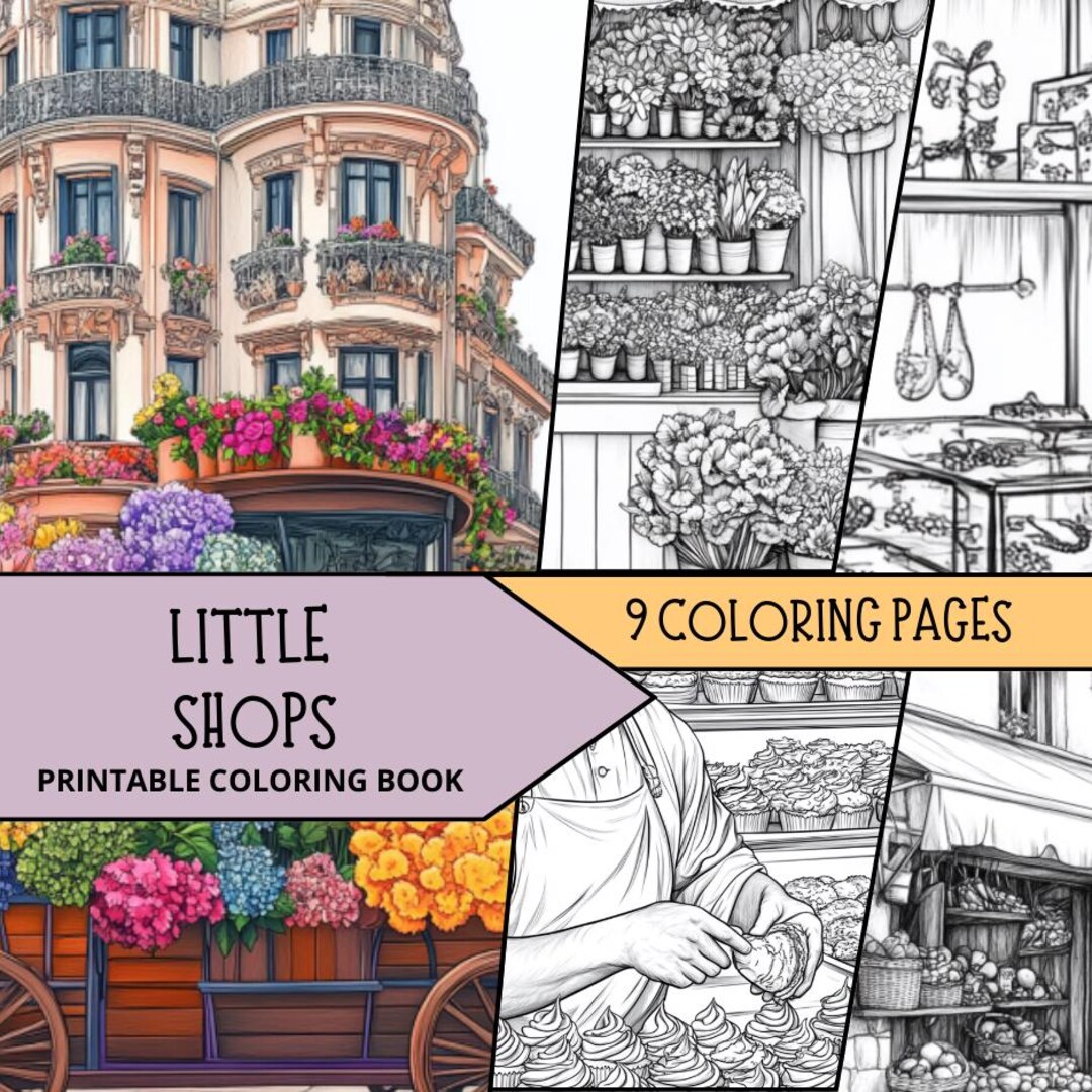 Little Shops Coloring, Bakery Coloring, Printable Coloring Pages for ...