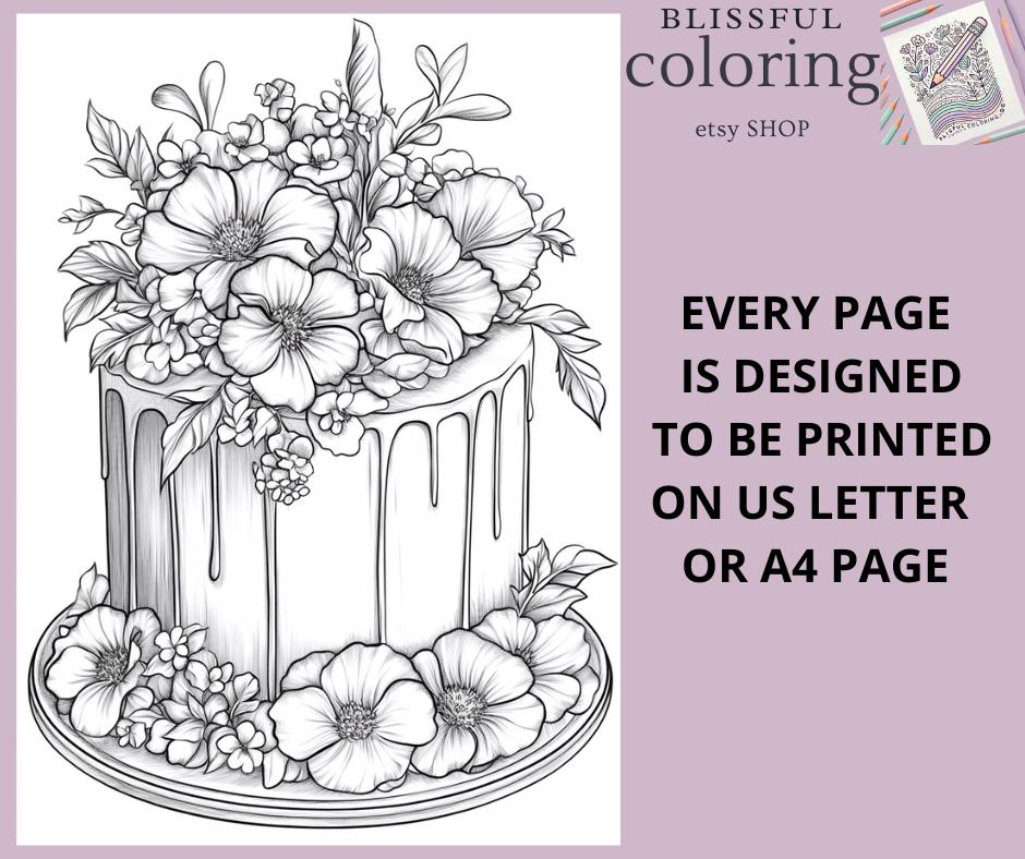 Flower Coloring Pages, Printable Instant Download, Spring Coloring ...