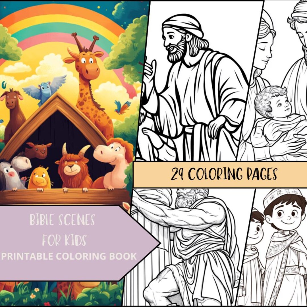 Bible Coloring Page, Printable Bible Coloring Book, Religious Christian ...