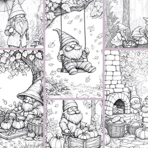 Fall Coloring, Gnome Coloring, Autumn Coloring, Autumn Leaf Coloring ...