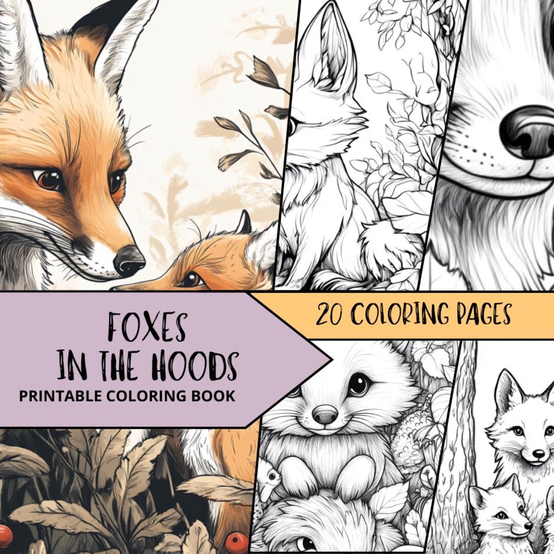 Fox Coloring Page, Animal Coloring Pages, Printable Digital Download ...