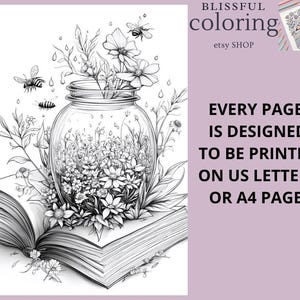 Flower Coloring Pages, Jar Coloring Printable, Spring Coloring Sheets ...