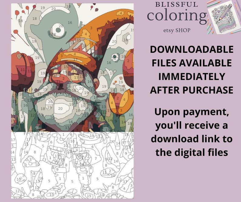 Summer Color by Number, Gnome Coloring, Stress Reduction, Color by ...