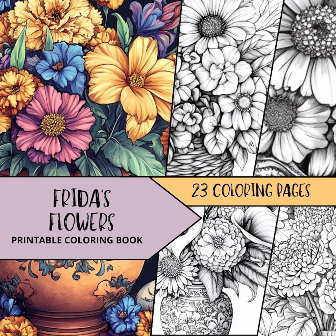 Coloring Pages Flowers, Flower Coloring Sheets, Flower Adult Coloring ...