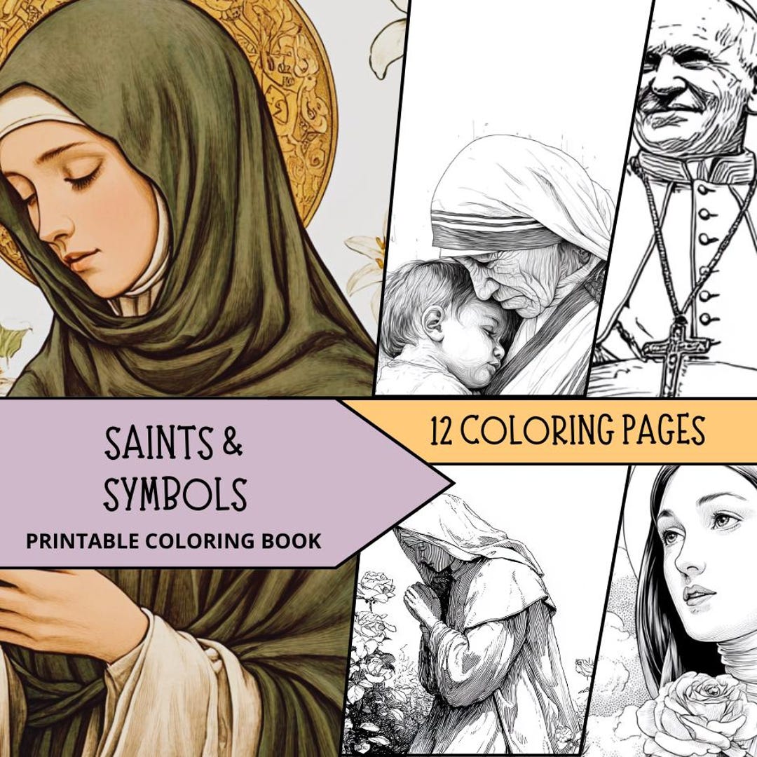 Christian Coloring Page, Printable Saints Coloring Book, Catholic ...