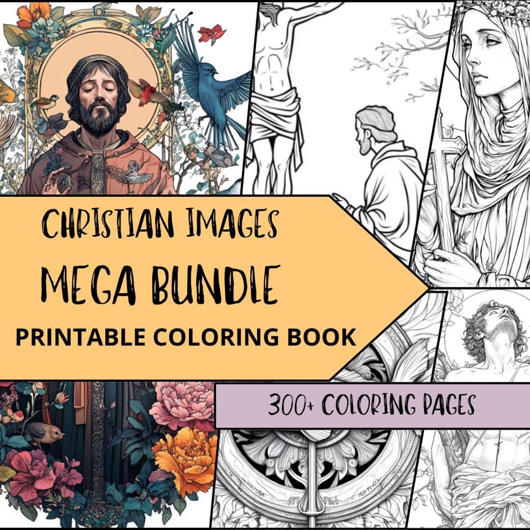 Big Bundle Coloring Page, Printable Coloring Book, Religious Christian ...