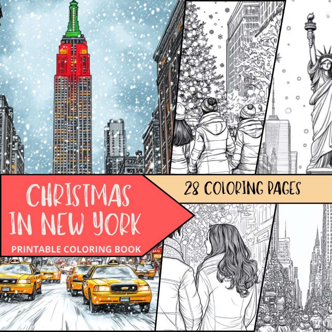 Christmas Coloring, Digital Download, Xmas Coloring Page, Winter ...