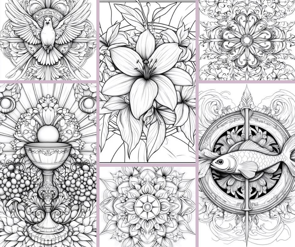 Christian Coloring Page, Printable Religious Mandala, Prayer Mandala ...