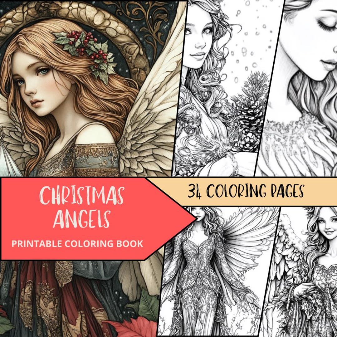 Angels Coloring Pages, Printable Coloring Book, Religious Christian ...