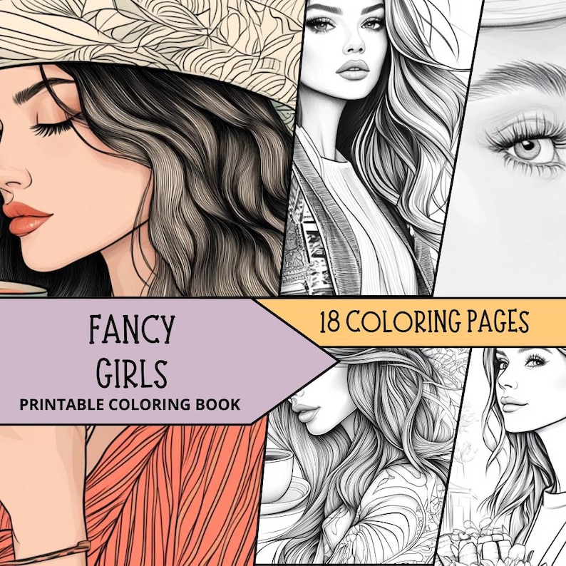 Modern Girls Coloring Pages, Printable Coloring Pages for Adult ...