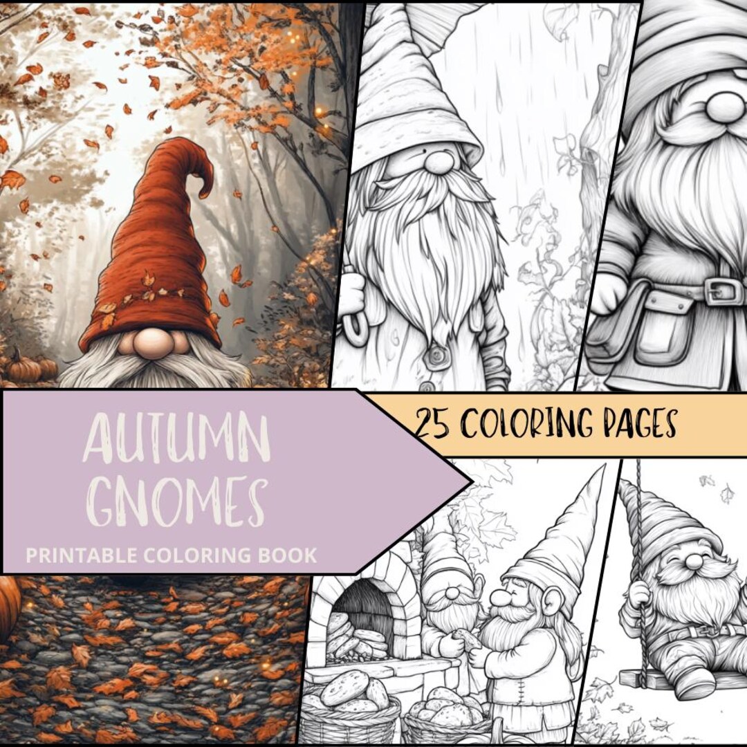 Fall Coloring, Gnome Coloring, Autumn Coloring, Autumn Leaf Coloring ...