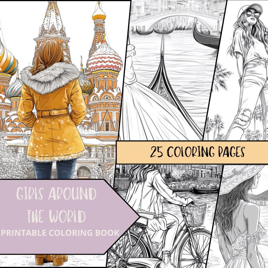 Modern Girls Coloring Pages, 25 Printable Coloring Pages for Adult ...