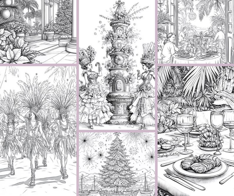 Christmas Coloring, Digital Download, Xmas Coloring Page, Winter ...