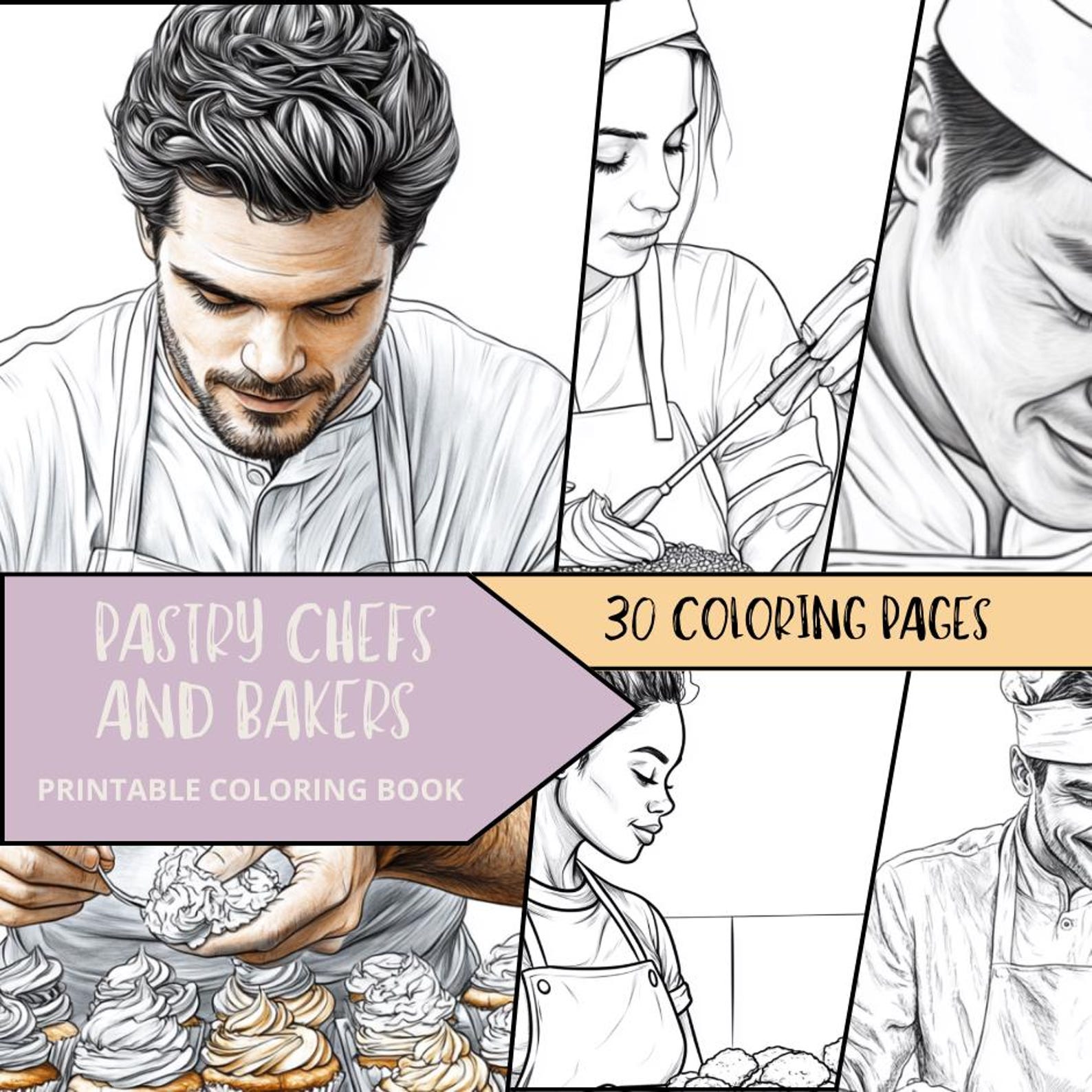 Bakery Coloring, Cake Decorating Coloring, Food Coloring Pages ...