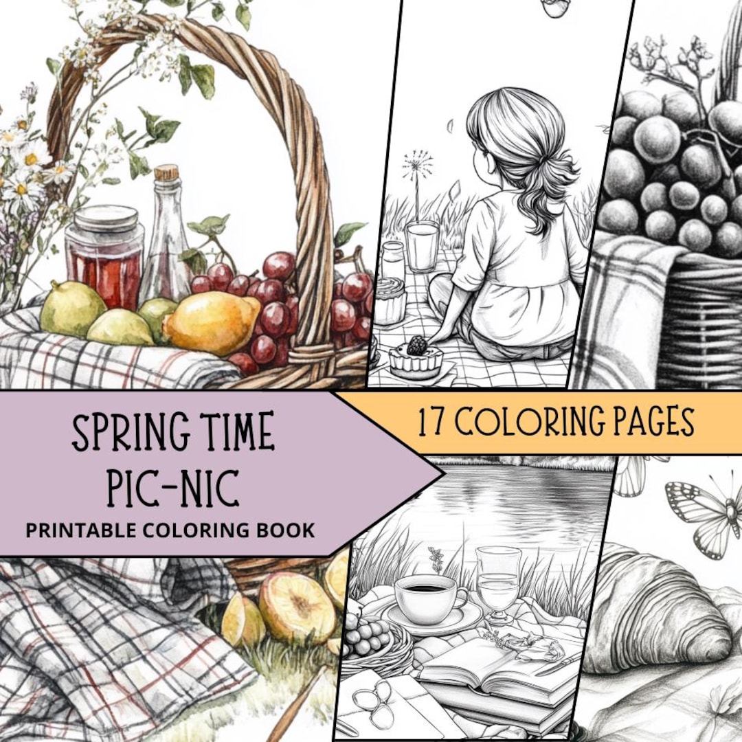 Spring Coloring Book, Springtime Coloring Pages for Adults Relaxing ...
