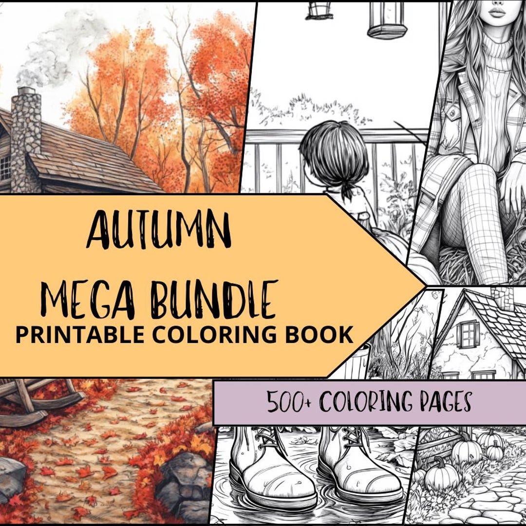Autumn Coloring, Adult Coloring Stress Relief, Fall Coloring Pages ...